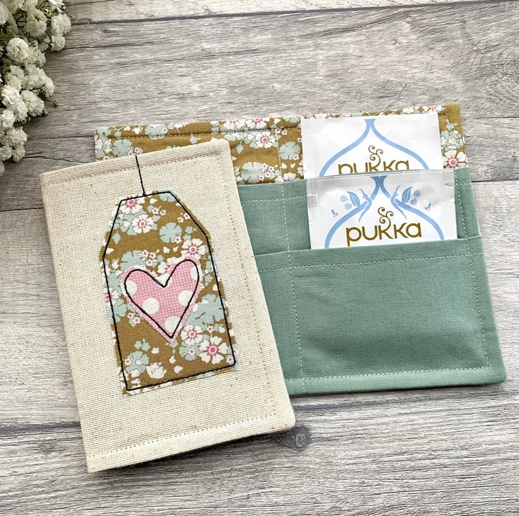 Tea bag wallet, tea gift idea - Folksy