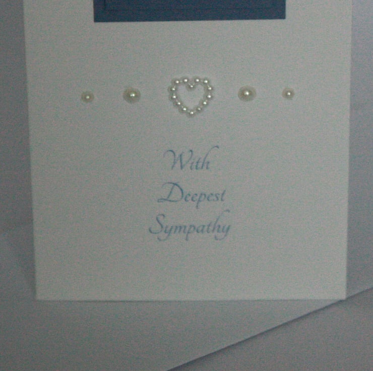 Blue floral sympathy card - Folksy