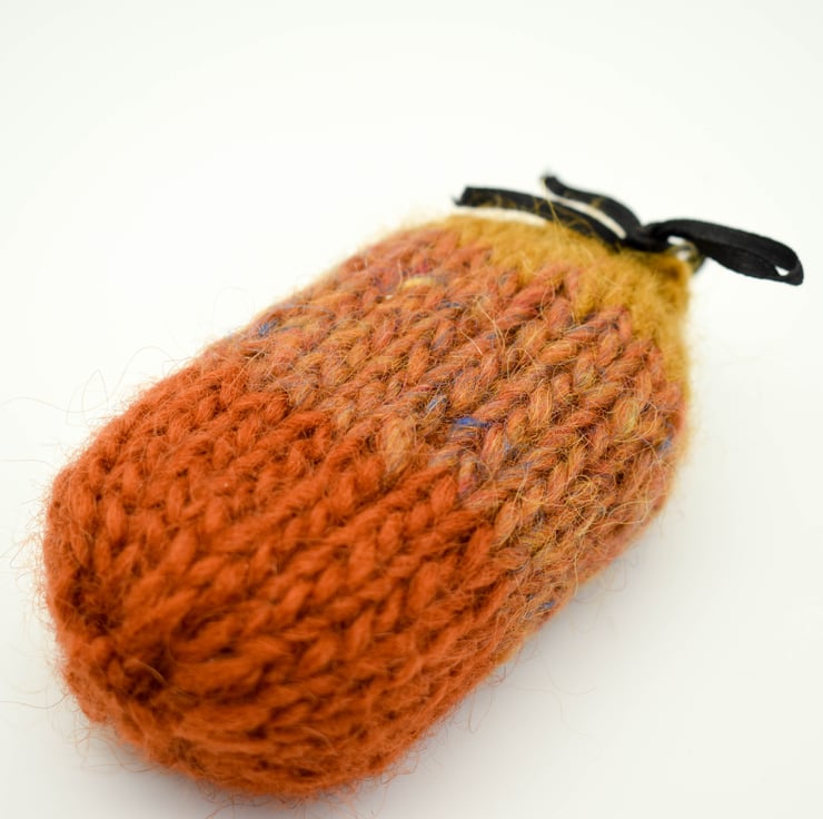Hand knitted self felting soap sock - Orange - ... - Folksy