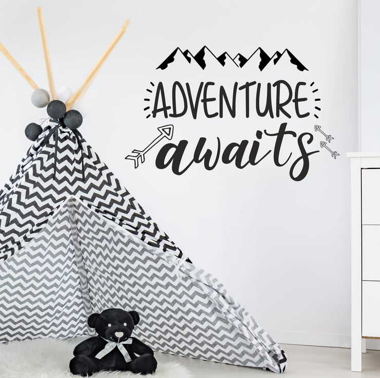 Adventure Awaits Wall Sticker Inspiring Quote D... - Folksy