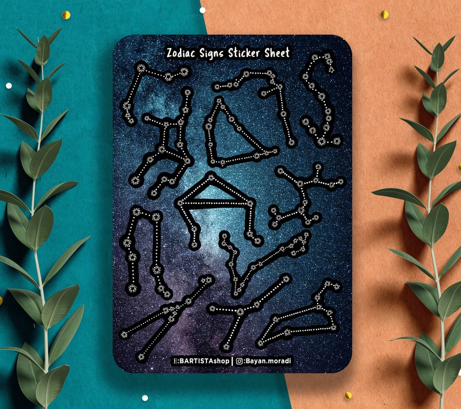 Zodiac Signs Stickers , Astrology Sticker sheet... - Folksy