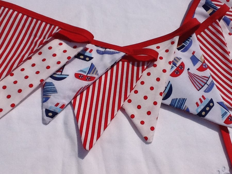 Nautical Ship Bunting - 12 small flags, Playroo... - Folksy