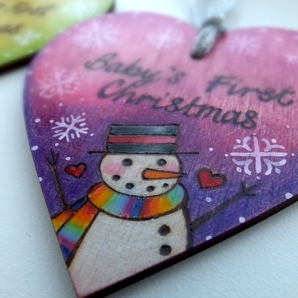 Personalised Baby's First Christmas Wooden Pyro... - Folksy