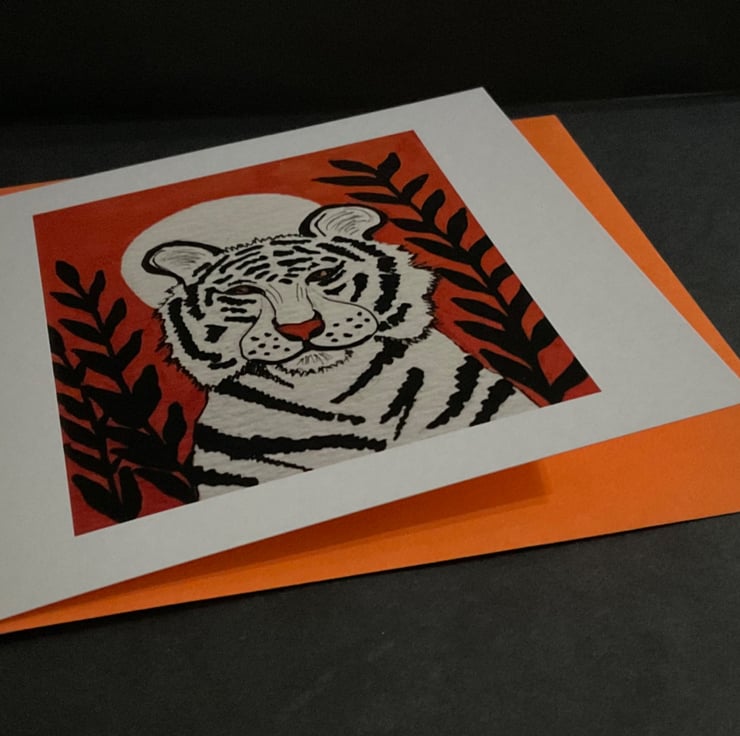 Tiger tiger burning bright fun greeting card - Folksy