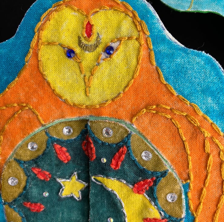 The Keeper Owl - One of a Kind Embroidered Text... - Folksy