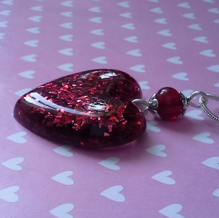 Resin Heart Pendant - Folksy