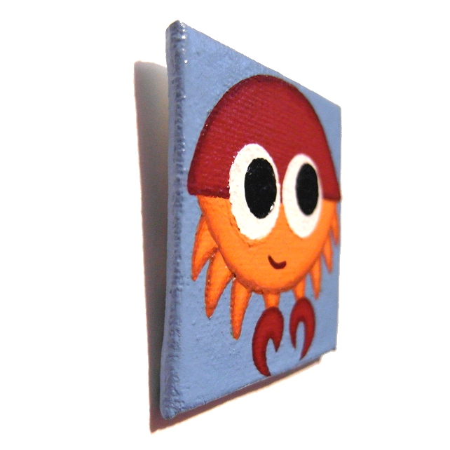 Sold Handpainted Cartoon Crab Fridge Magnet - Folksy