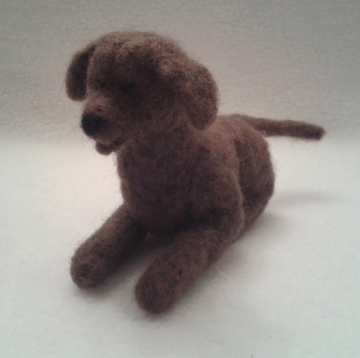 Needle felted Chocolate Labrador - Folksy