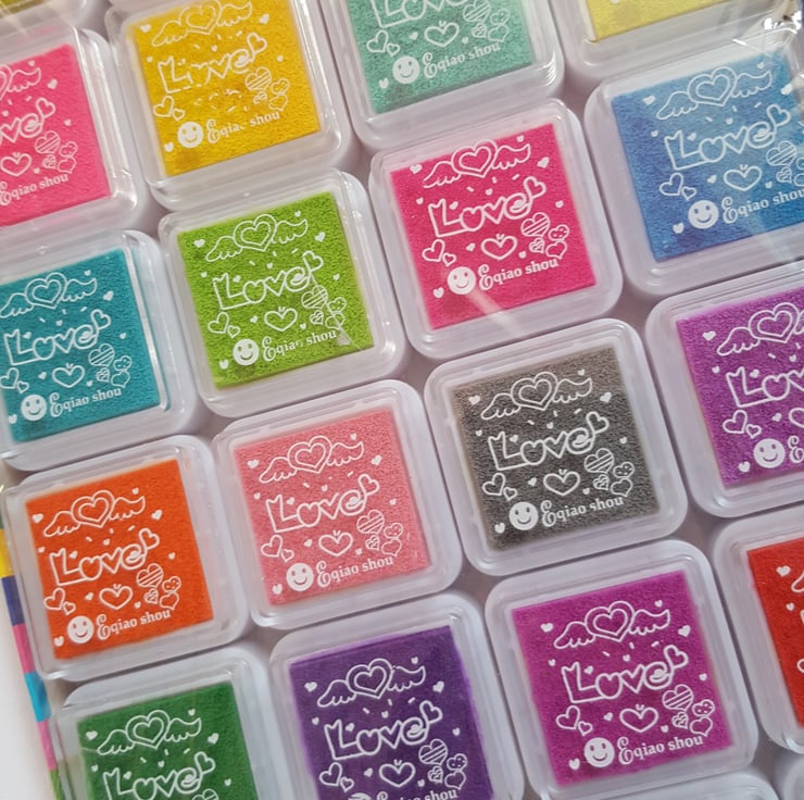 24pc Ink Pad Stamper Set - Square - Sponge - Mi... - Folksy