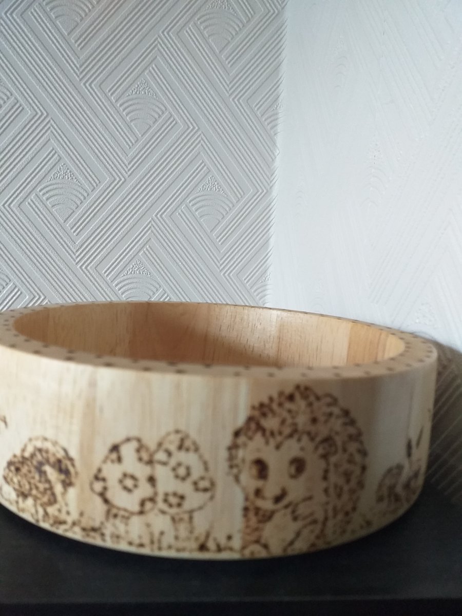 small bowl with cartoon hedgehogs - Folksy