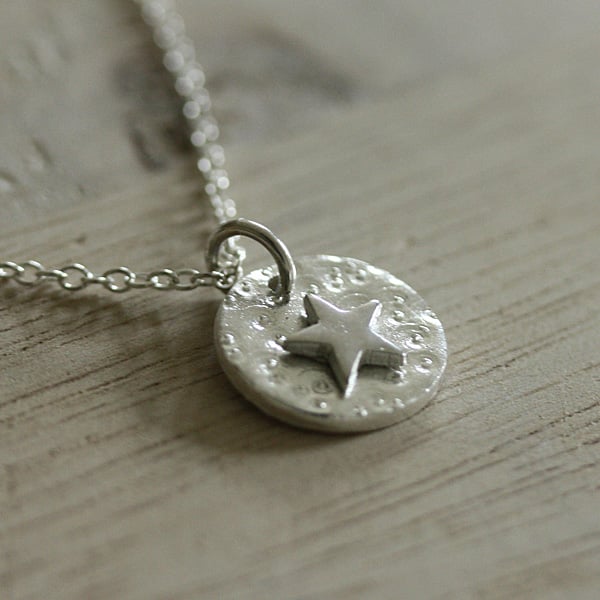 Silver Star Necklace, Star Jewellery - Folksy