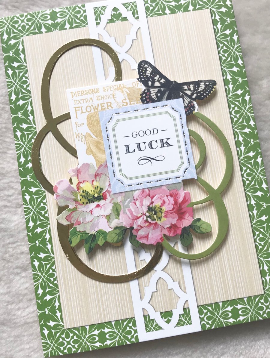 Luxury Handmade 3D Good Luck Card - Folksy