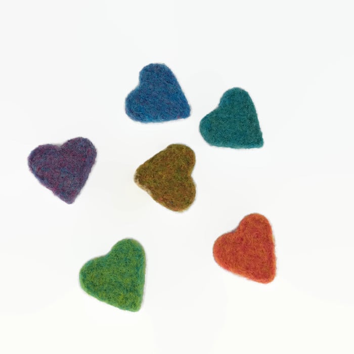Needle felted rainbow hearts, photography props... - Folksy