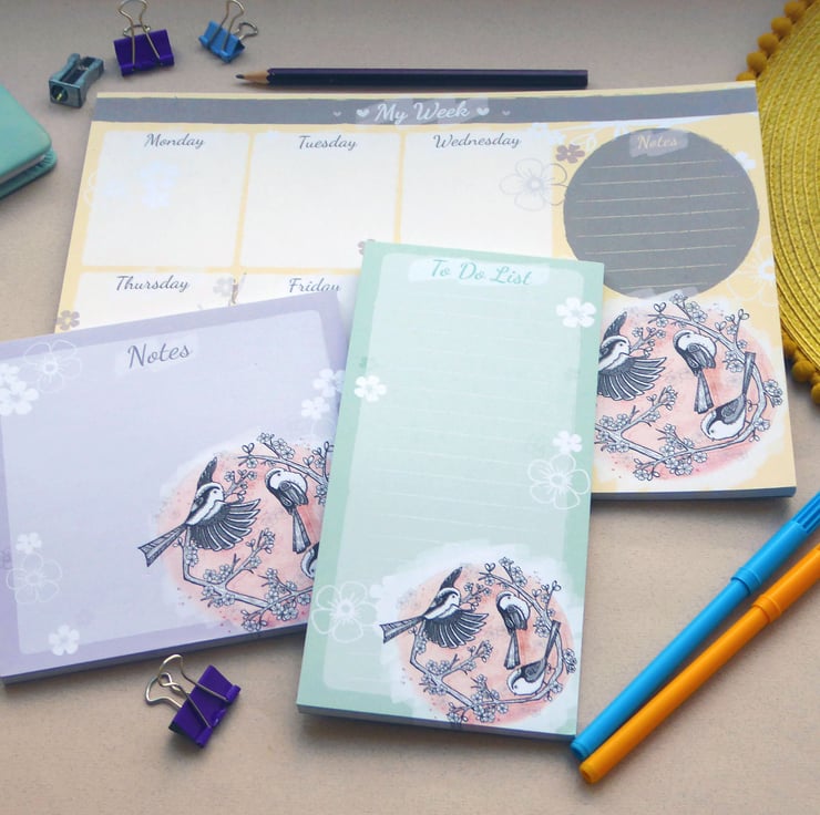 Long Tails in cherry blossom to do list, notes ... - Folksy