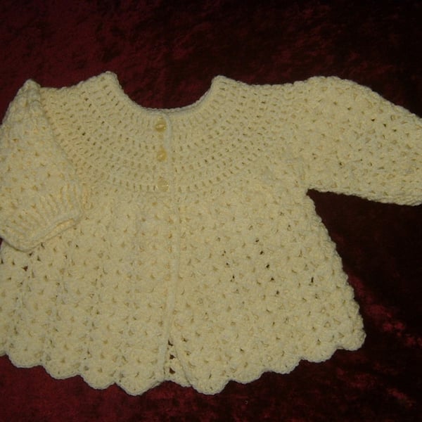 baby matinee coat in lemon ref C036 - Folksy