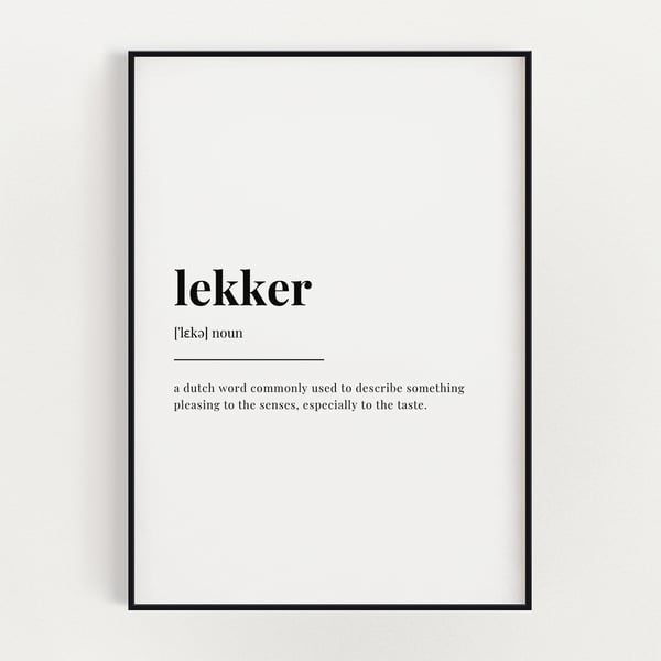 LEKKER DEFINITION PRINT, Quote Wall Art, Home D... - Folksy
