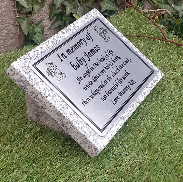 Personalised Granite Memorial Plaque Baby Grave... - Folksy