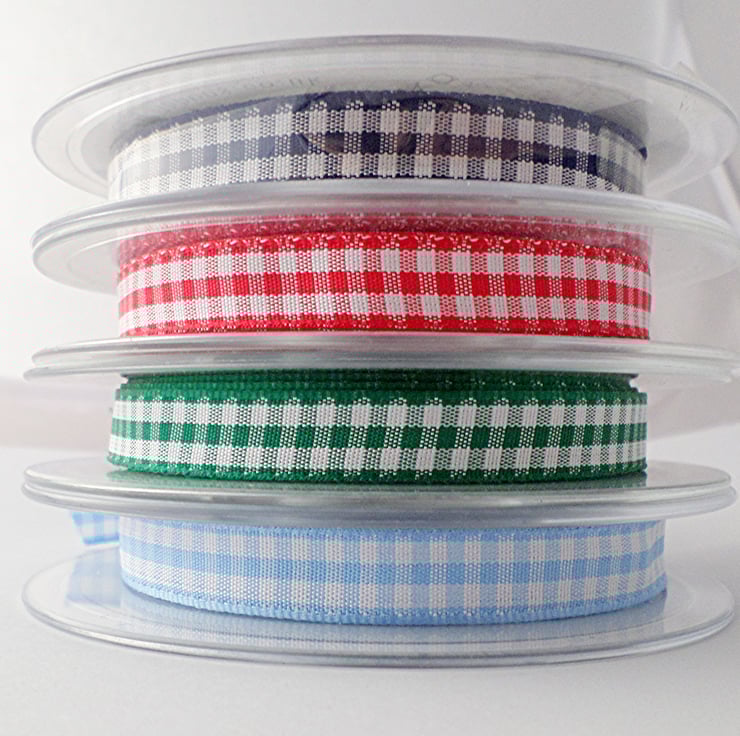 Berisfords Navy Gingham ribbon 10mm wide x 4 me... - Folksy