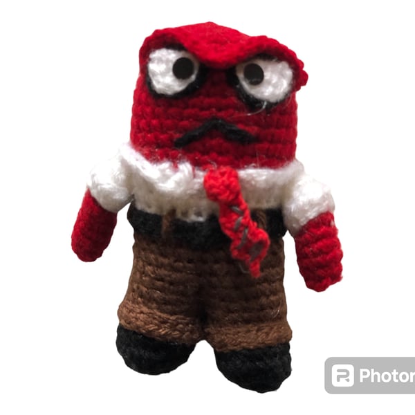 Crochet Doll “Anger” from Inside Out - 13 cm - Folksy