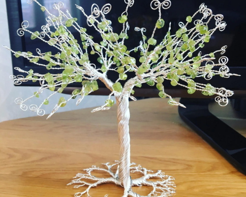 Silver Wire Peridot Gemstone Tree - Folksy