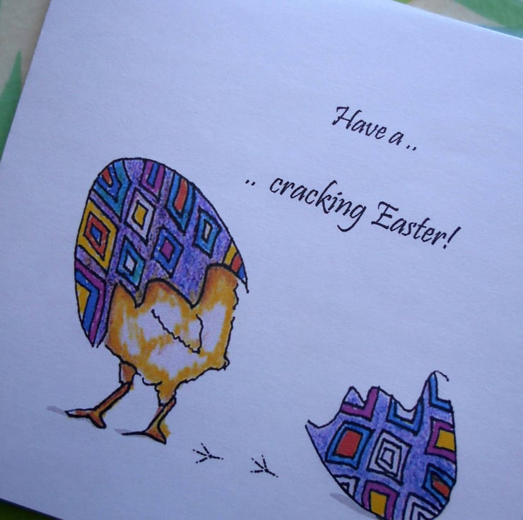 Funny Easter Chick Handdrawn Pun Card - Folksy