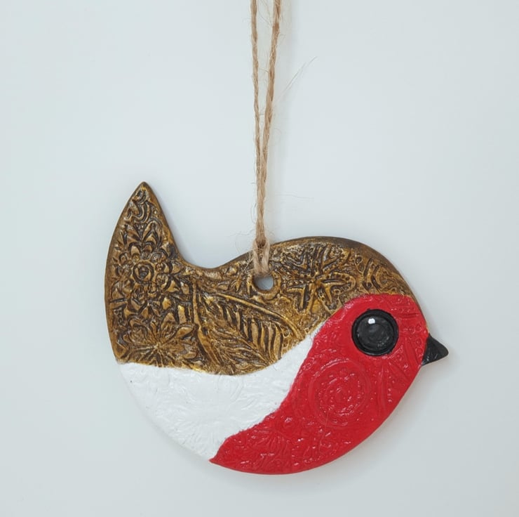 Robin decoration, Christmas hanging decoration ... - Folksy