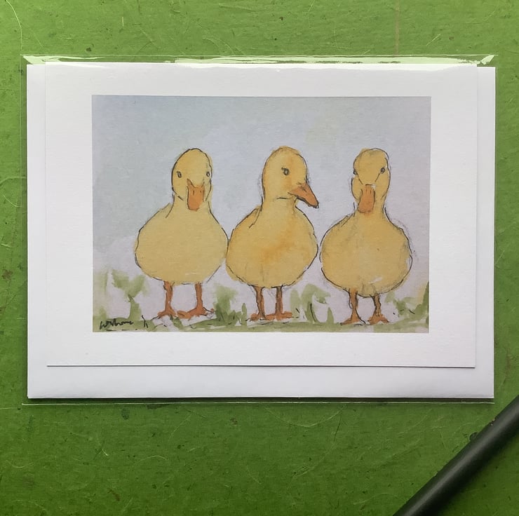 Ducklings - greetings card. Blank inside. - Folksy