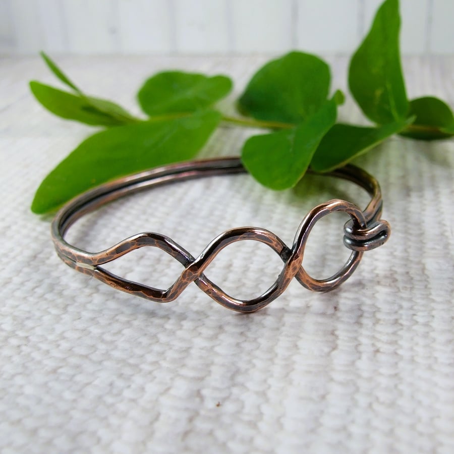 Bangle, Copper Tension Bracelet - Folksy