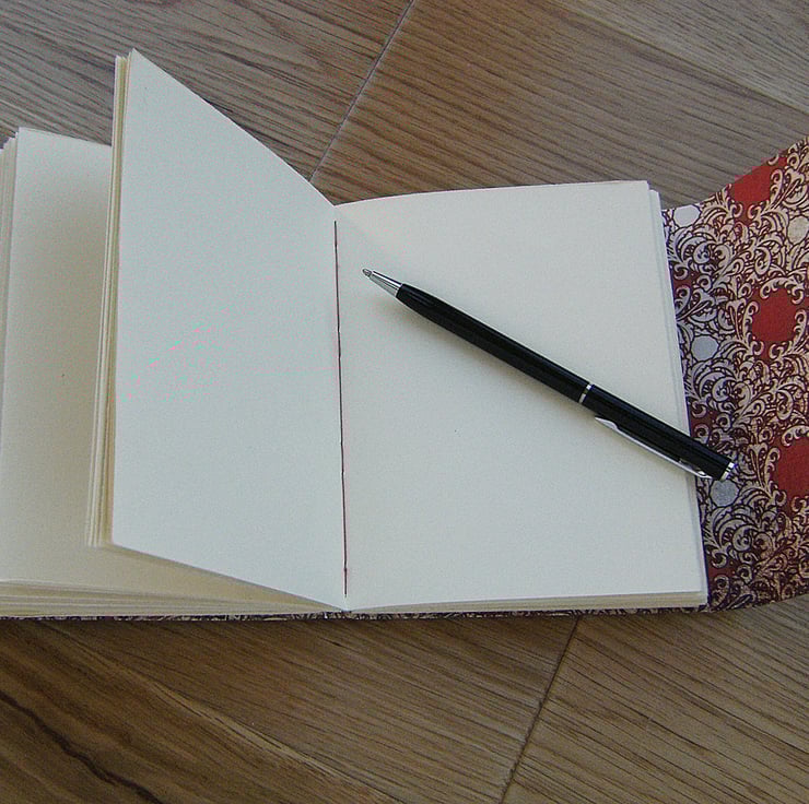 Forest Green Leather Longstitch Journal Notebook - Folksy