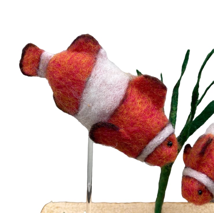 Felted clown fish, needle felted woollen sculpture - Folksy