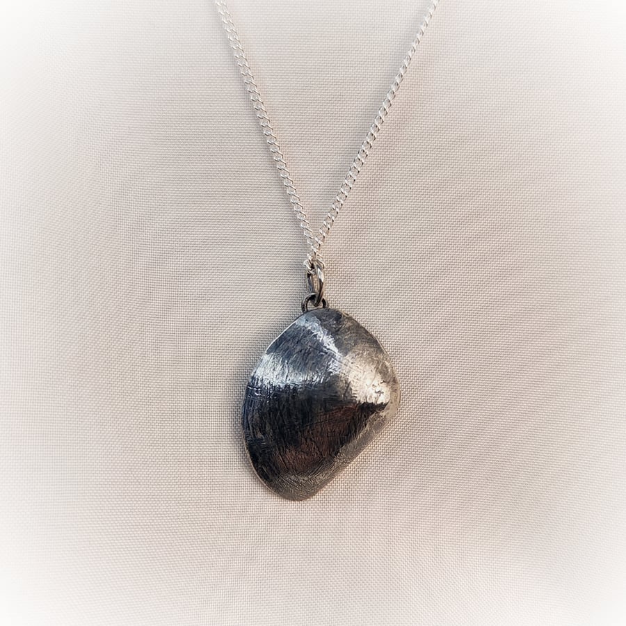 Sterling silver seashell with silver pearl - Folksy