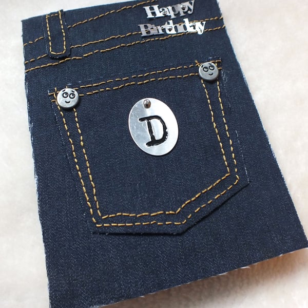 Personalised Handmade Jeans Birthday Card - Folksy