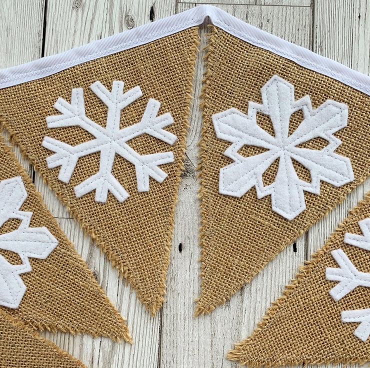 SALE - Snowflakes Christmas Bunting - Folksy