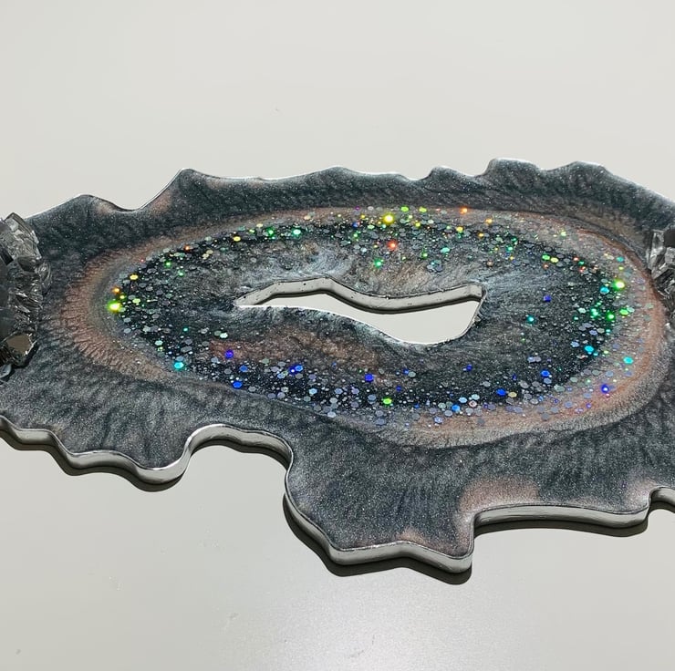 Beautiful Resin Geode Serving Tray - Folksy