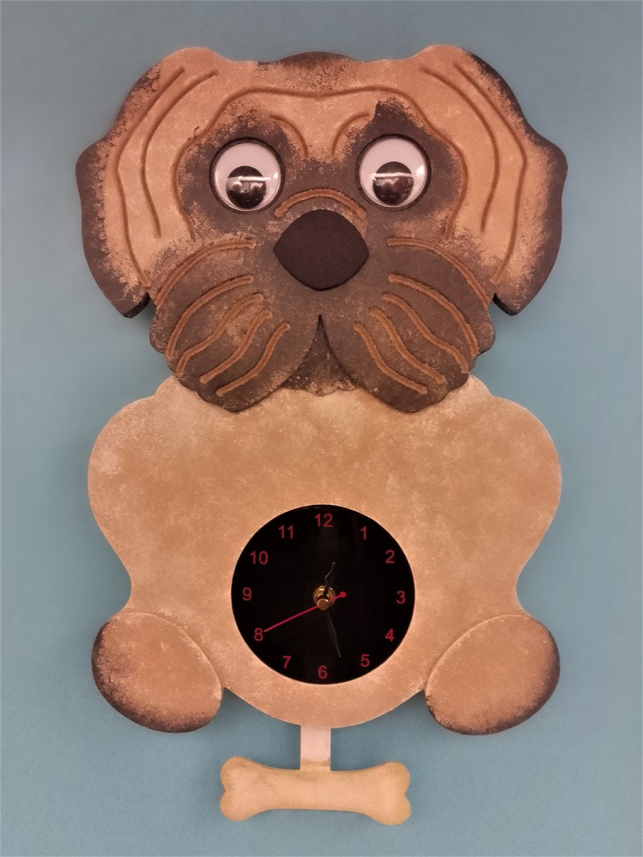 Pug Children's Wall Clock - Folksy