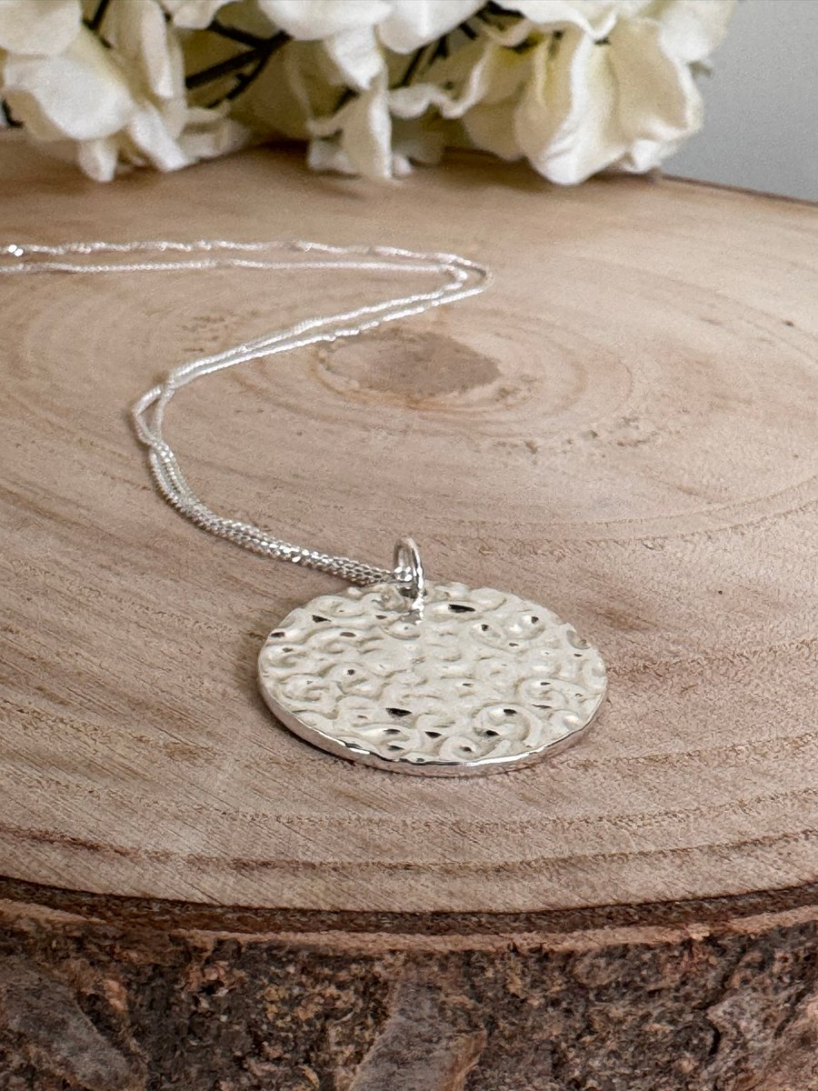 Large Fine Silver Pendant - Folksy