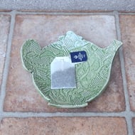 Tea bag tidy dish handmade in lace textured sto... - Folksy