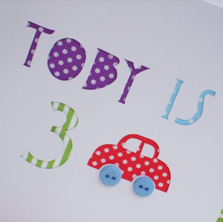 Birthday Card-Personalised Birthday Card - Car ... - Folksy