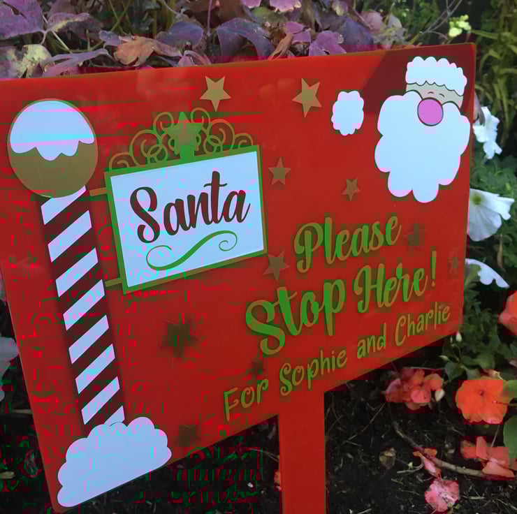 Santa Stop here Sign, Extra Large, Personalised... - Folksy
