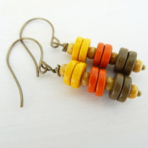 Ceramic Earrings,Ceramic washer earrings,cerami... - Folksy