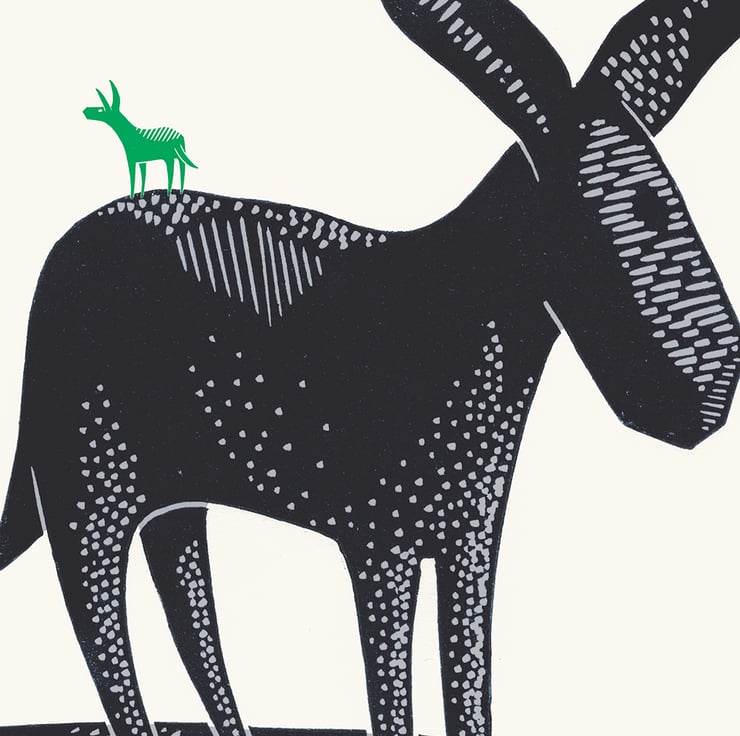Donkey Monolith No.13 A1 three-colour linocut s... - Folksy