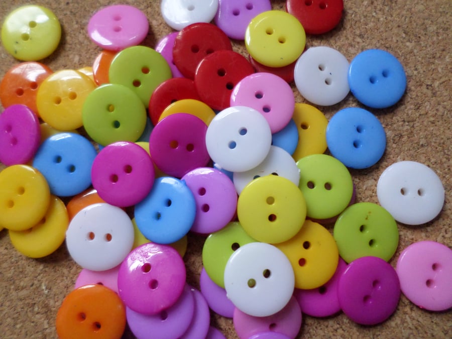 50 x 2-Hole Acrylic Buttons - Round - 12mm - Mi... - Folksy