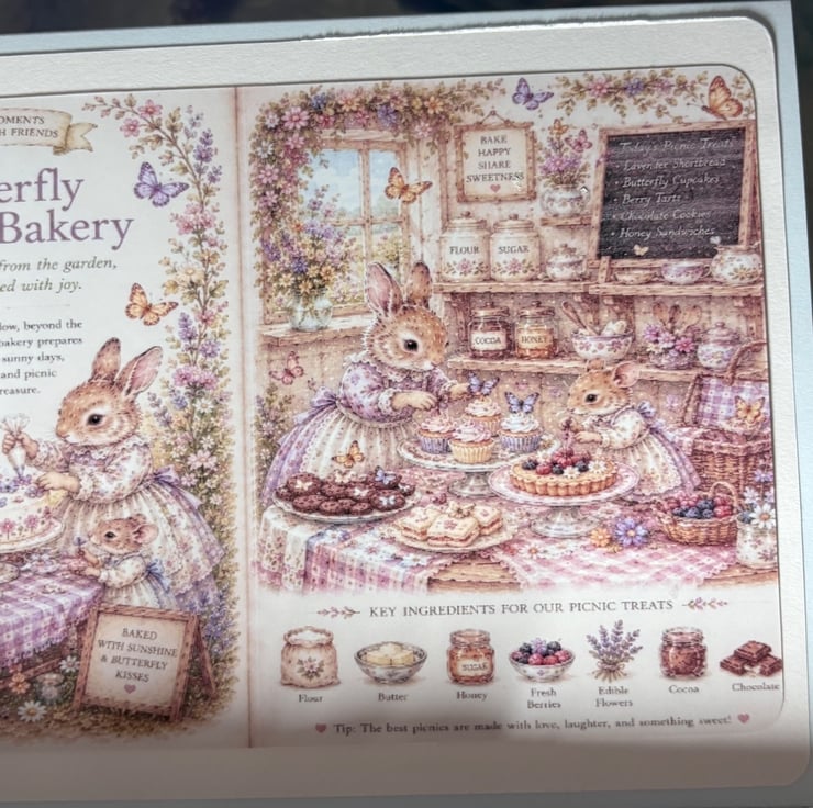 Greeting Card - Butterfly Picnic Bakery - C280 - Folksy