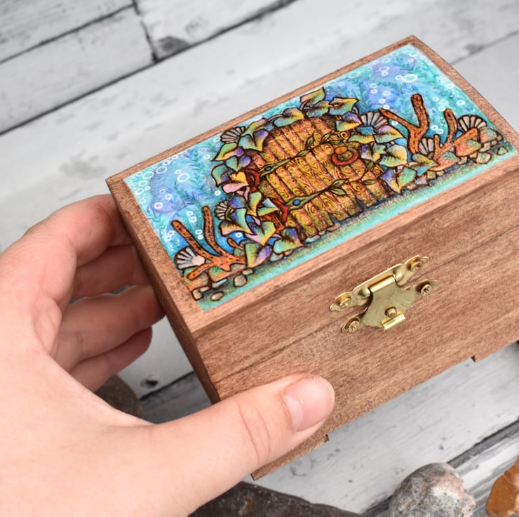 The Sea Door. Small pyrography box. Mermaid Door. - Folksy