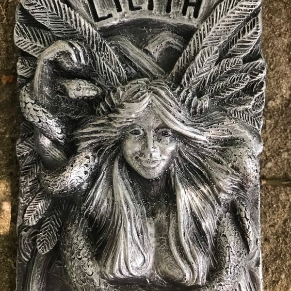 Lilith goddess plaques in silver coloured finish - Folksy