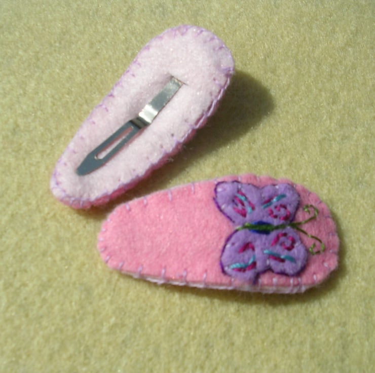 Pair of Butterfly Hair Clips - Folksy