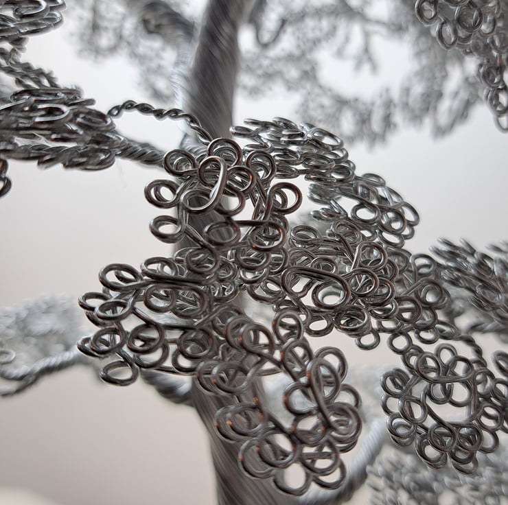 Beautiful Mini wire Oak tree on Pine bark. Free... - Folksy