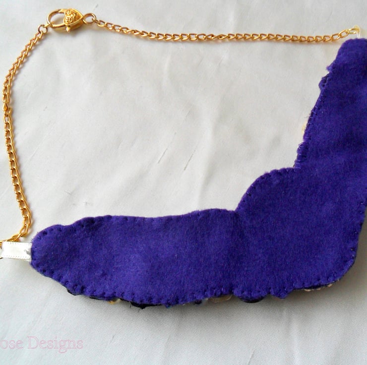Purple beaded statement necklace. - Folksy