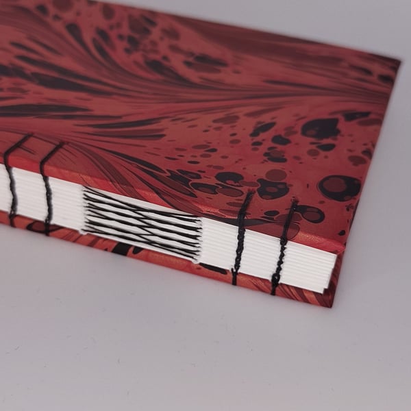 Handcrafted A6 coptic stitch notebook with recy... - Folksy