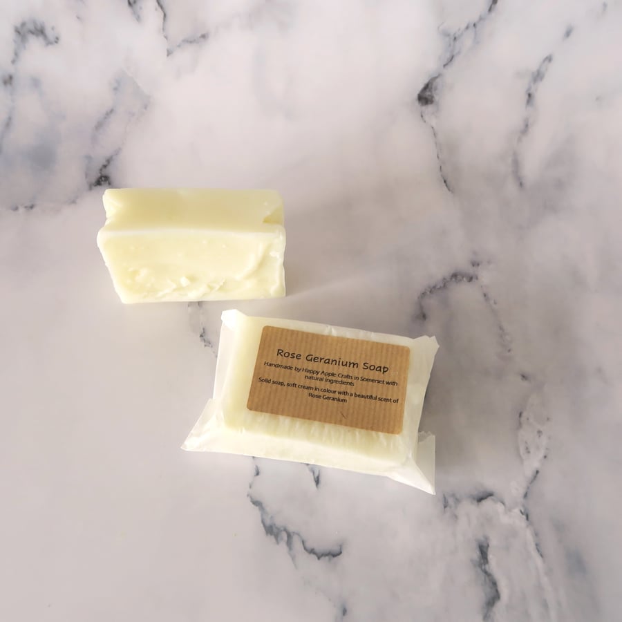 Handcrafted Rose Geranium Soap Bar - Folksy